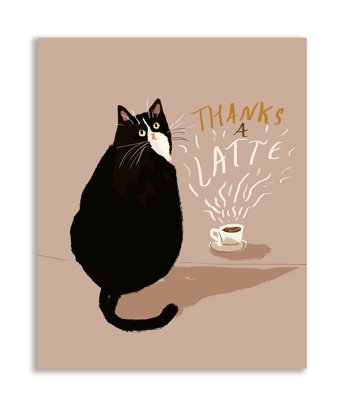 Printable Thank You With Cats Thank You Cat Linocut Card | Winter